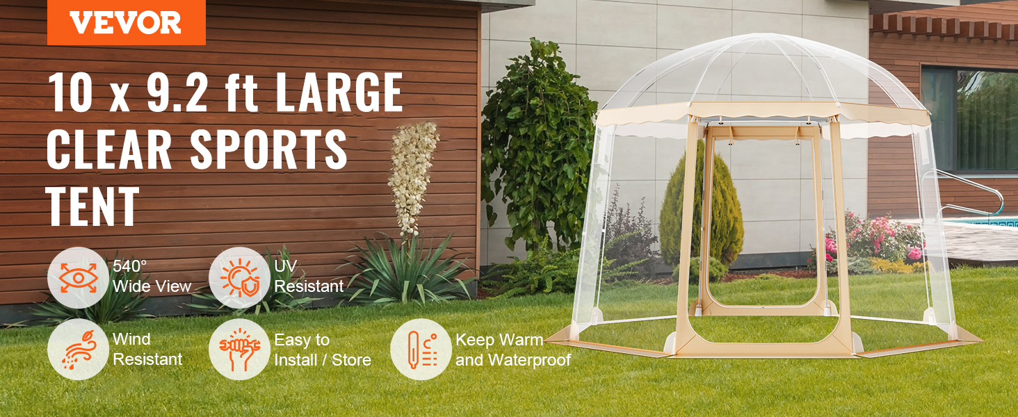 VEVOR Sports Tent Instant Pop-Up Tent Shelter Weather Proof 4-8 People ...