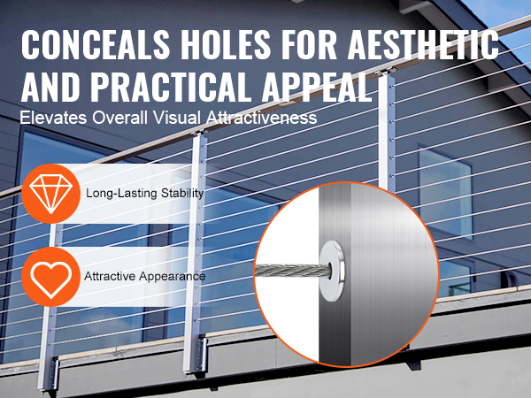 VEVOR 81 Pack T316 Stainless Steel Protector Sleeves for 1/8" Wire Rope ...