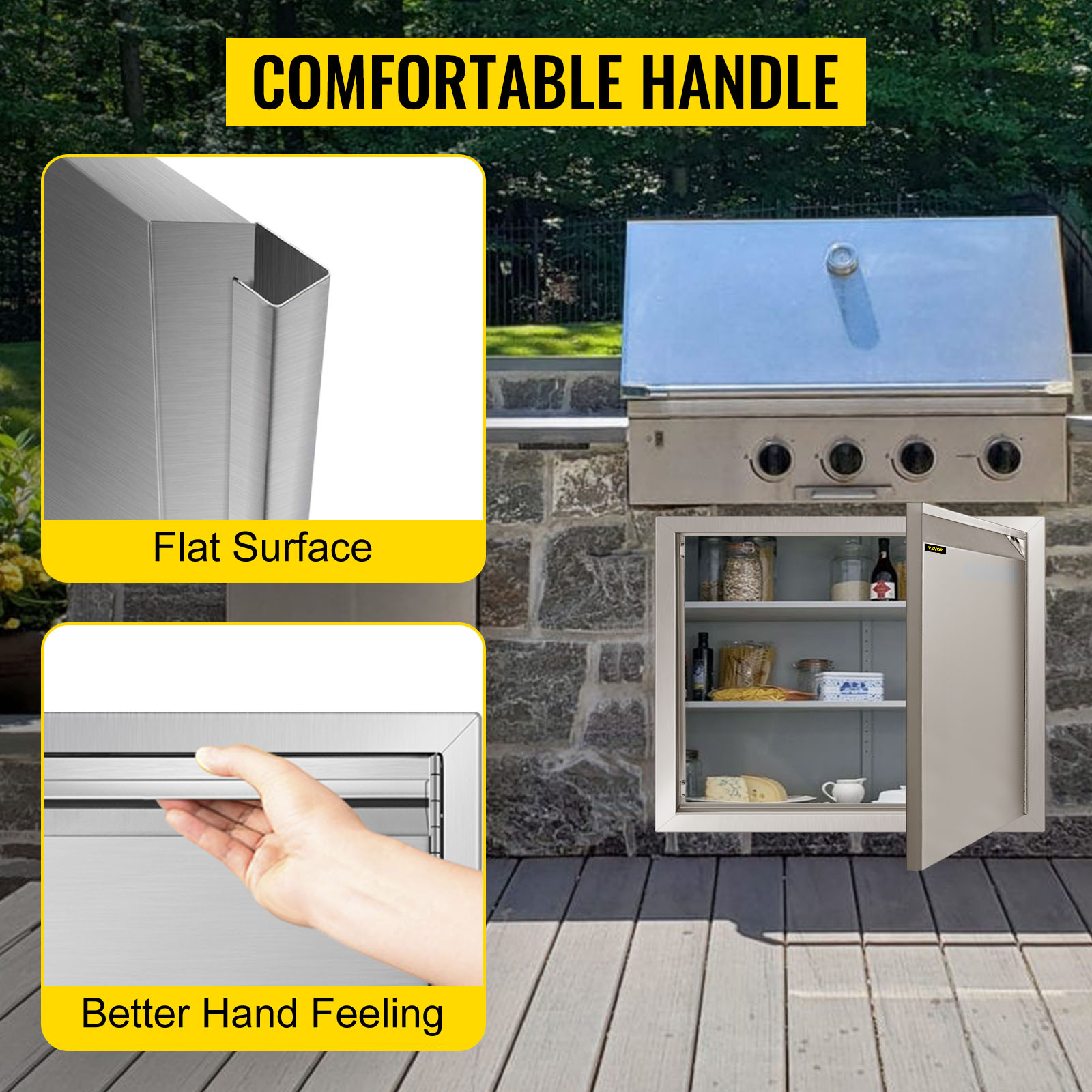 Vevor 66 X 55,8 Cm Puerta De Acceso Para Barbacoa Para Cocinas Acero ...