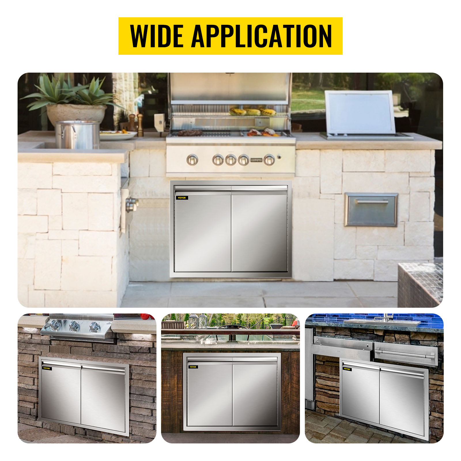 VEVOR Double Access Door, 30''Wx21''H Outdoor Kitchen Door, Double Wall ...