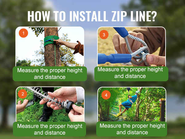 VEVOR Zipline Kit for Kids and Adult, 160 ft Zip Line Kits Up to 500 lb ...