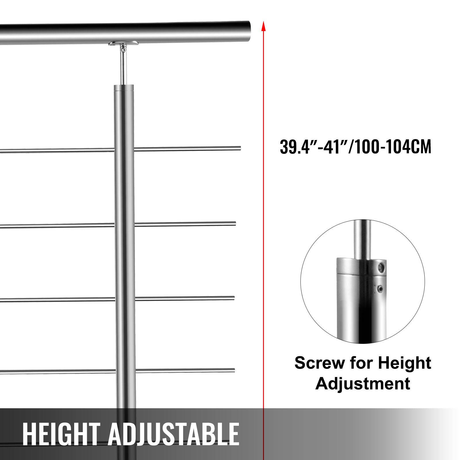 Vevor Stair Handrail Outdoor Grab Hand Rail Garden Step Rail Stainless ...