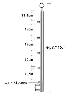 Vevor Adjustable Angle Stair Rail Stair Banister Handrail With 5 ...