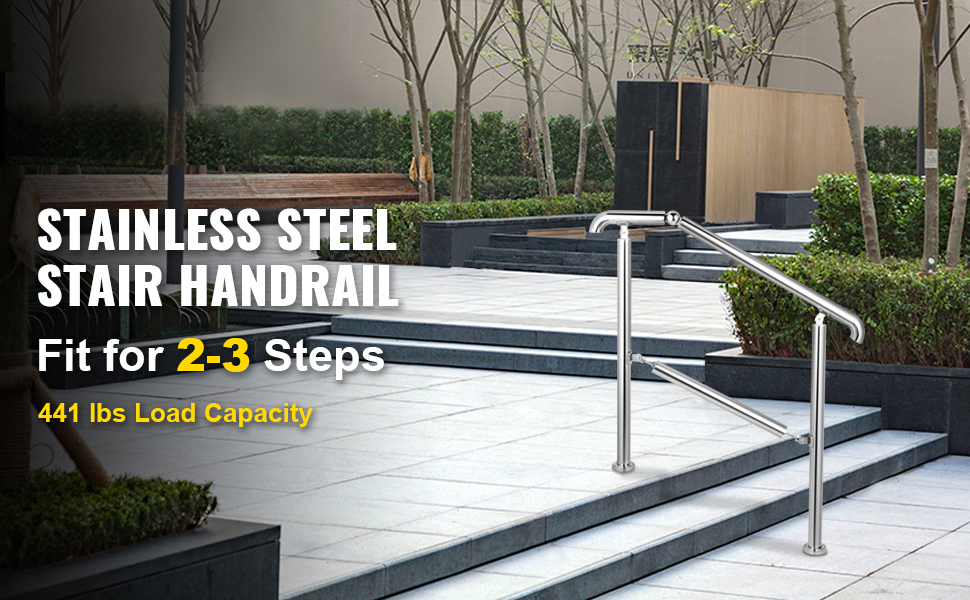 Mophorn Stainless Steel Transitional Handrail for Level Surface and 1-3 ...