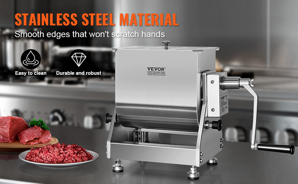 VEVOR 15 Pound Tilt Manual Meat Mixer Sausage Hand Mixer Machine ...