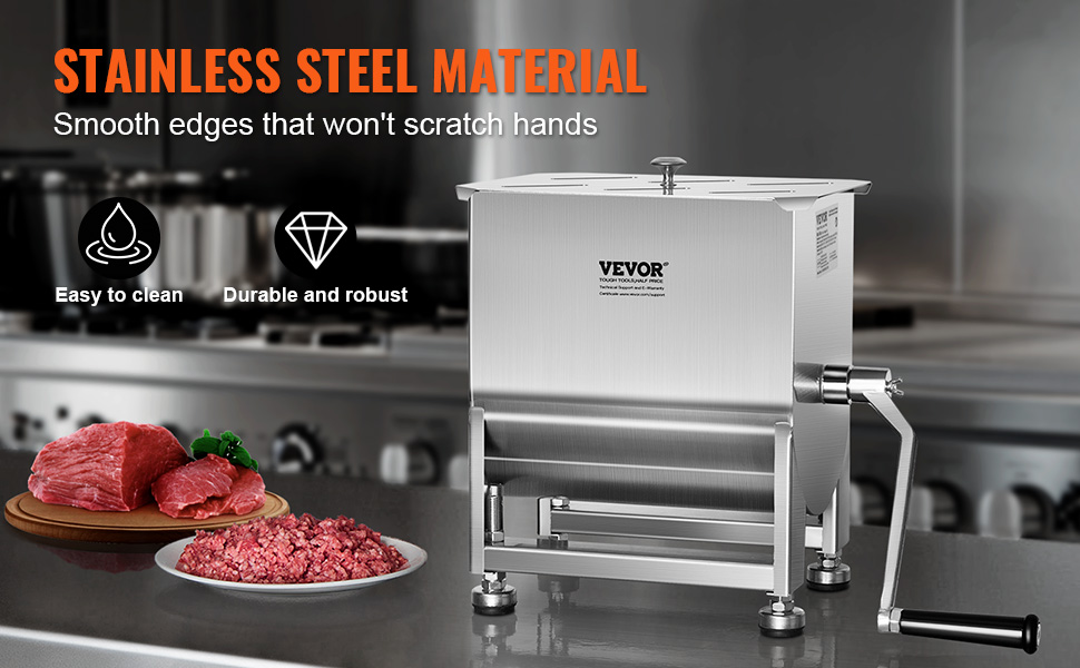 VEVOR 15 Pound Manual Meat Mixer Sausage Hand Mixer Machine Stainless ...