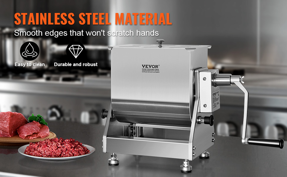VEVOR 20L Tilt Manual Meat Mixer Sausage Hand Mixer Machine Stainless ...