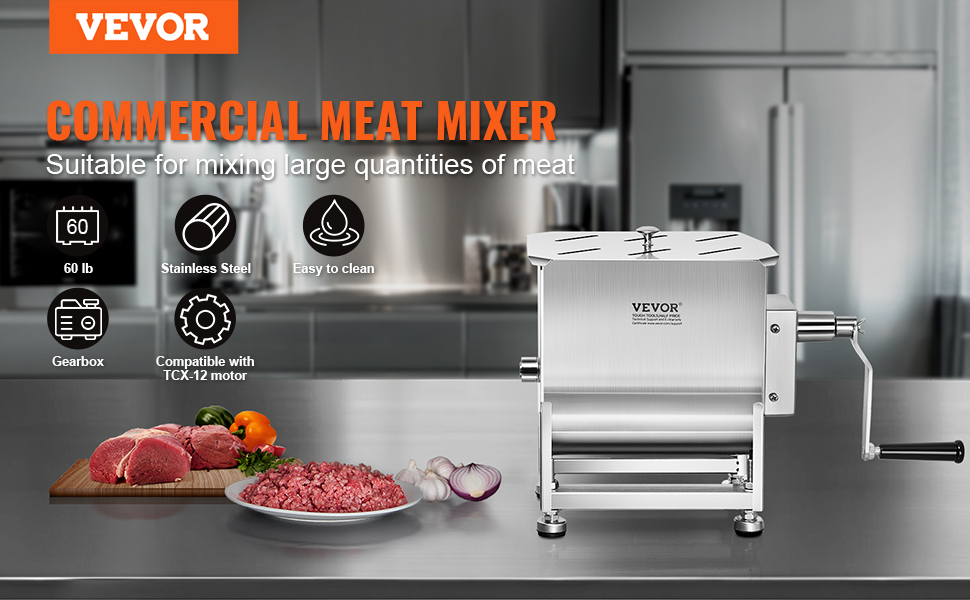 VEVOR 30L Manual Meat Mixer Sausage Hand Mixer Machine Stainless Steel | VEVOR AU