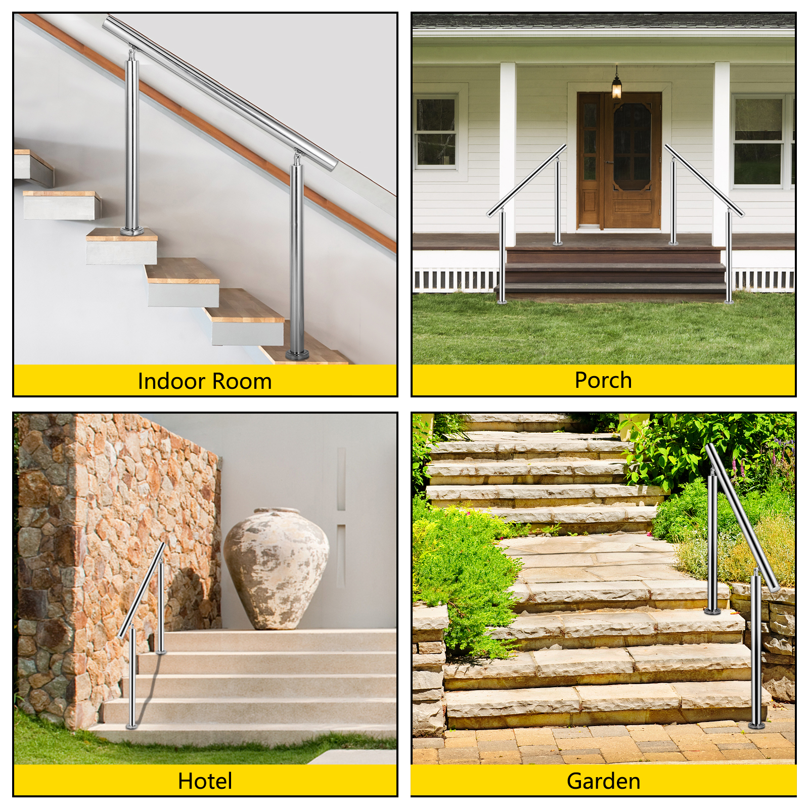 VEVOR Vevor Handrail For Outdoor Steps Stainless Steel Handrail Fits 2 ...