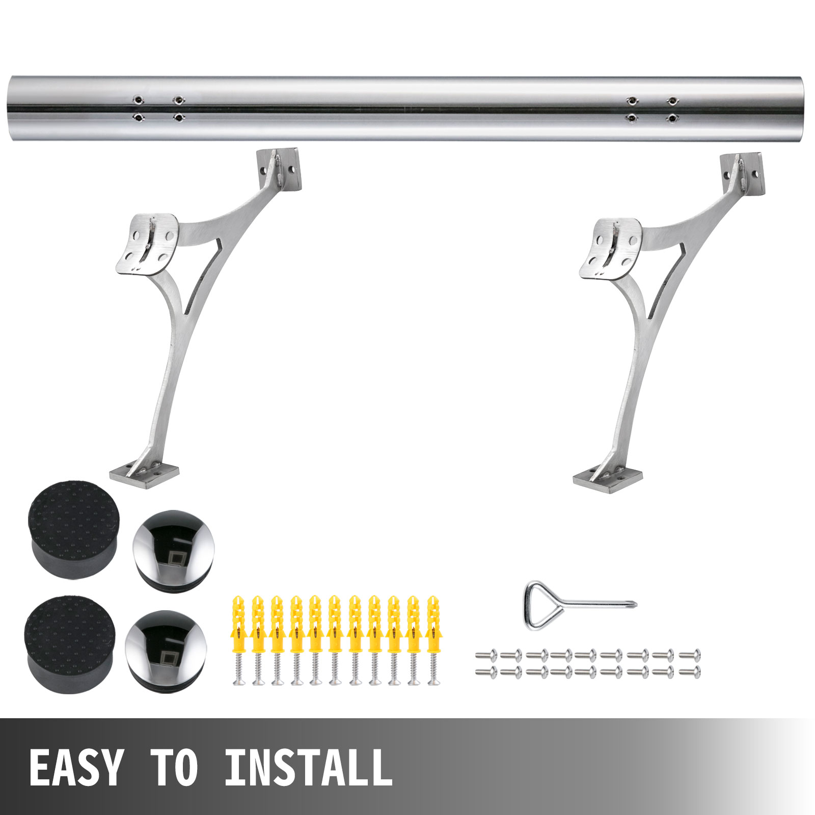 Bar Foot Rail Kit, Bar Mount Foot Rail Kit, 3ft, Bar Foot Rail With 2 ...