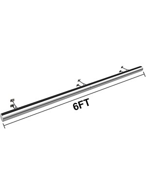 VEVOR 6FT Length Bar Foot Rail Kit,2''OD Solid Brushed Stainless Steel ...