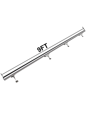 VEVOR 2''OD Bar Foot Rail Kit 9FT Length Solid Bar Mount Foot Rail Kit ...