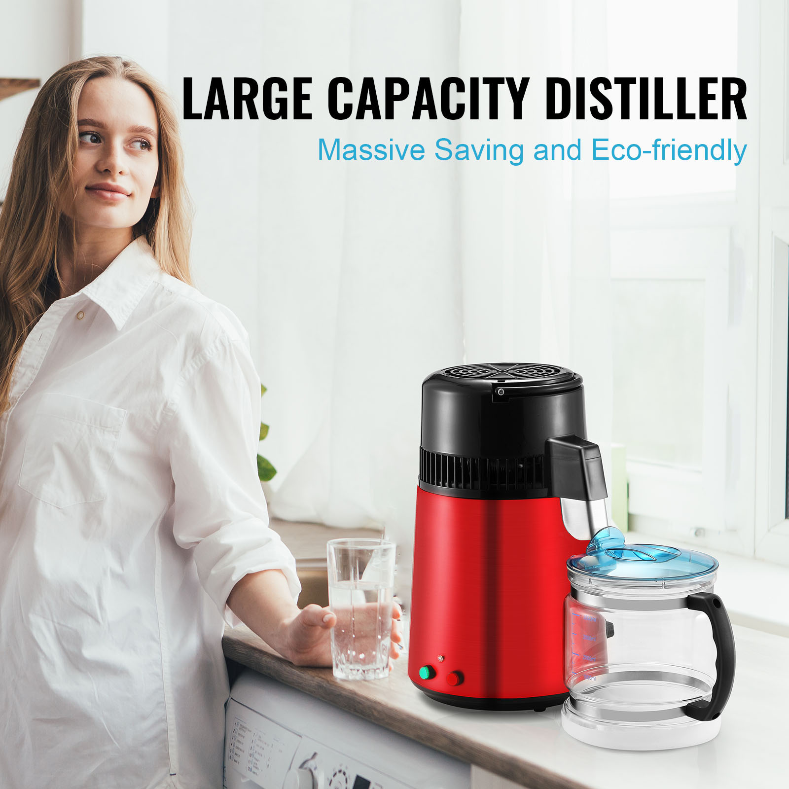 4L Water Distiller Purifier Machine Stainless Steel Timing & Temp ...