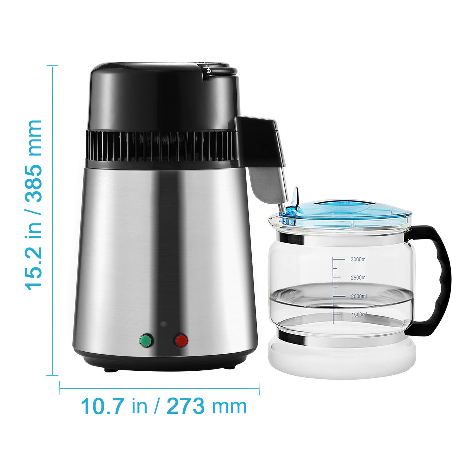 4L Water Distiller Purifier Machine Stainless Steel Timing & Temp ...