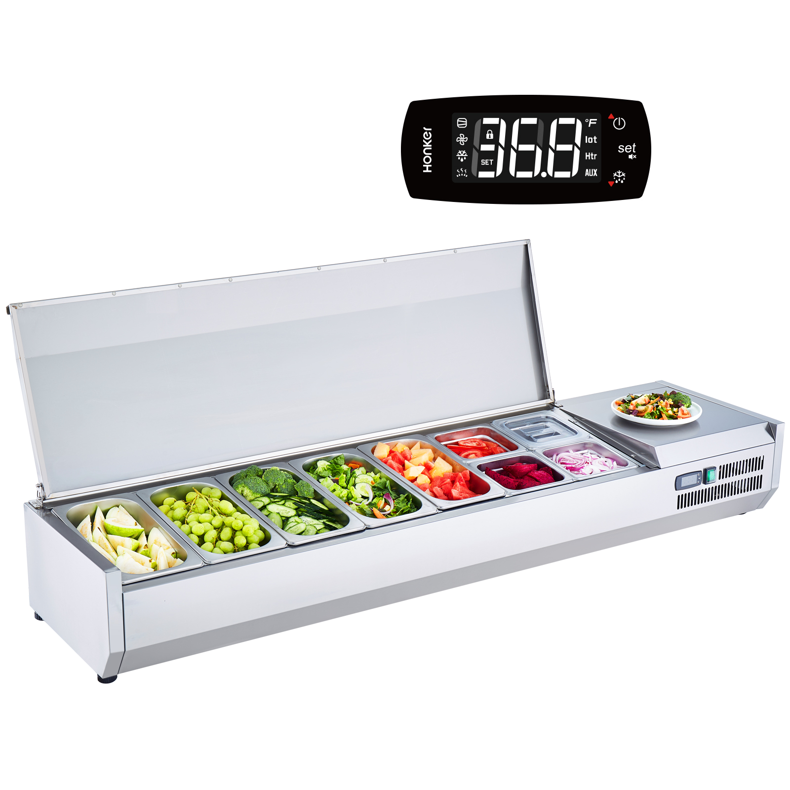 27.5"-71" Countertop Condiment Refrigerated Salad Sandwich Prep Station ...