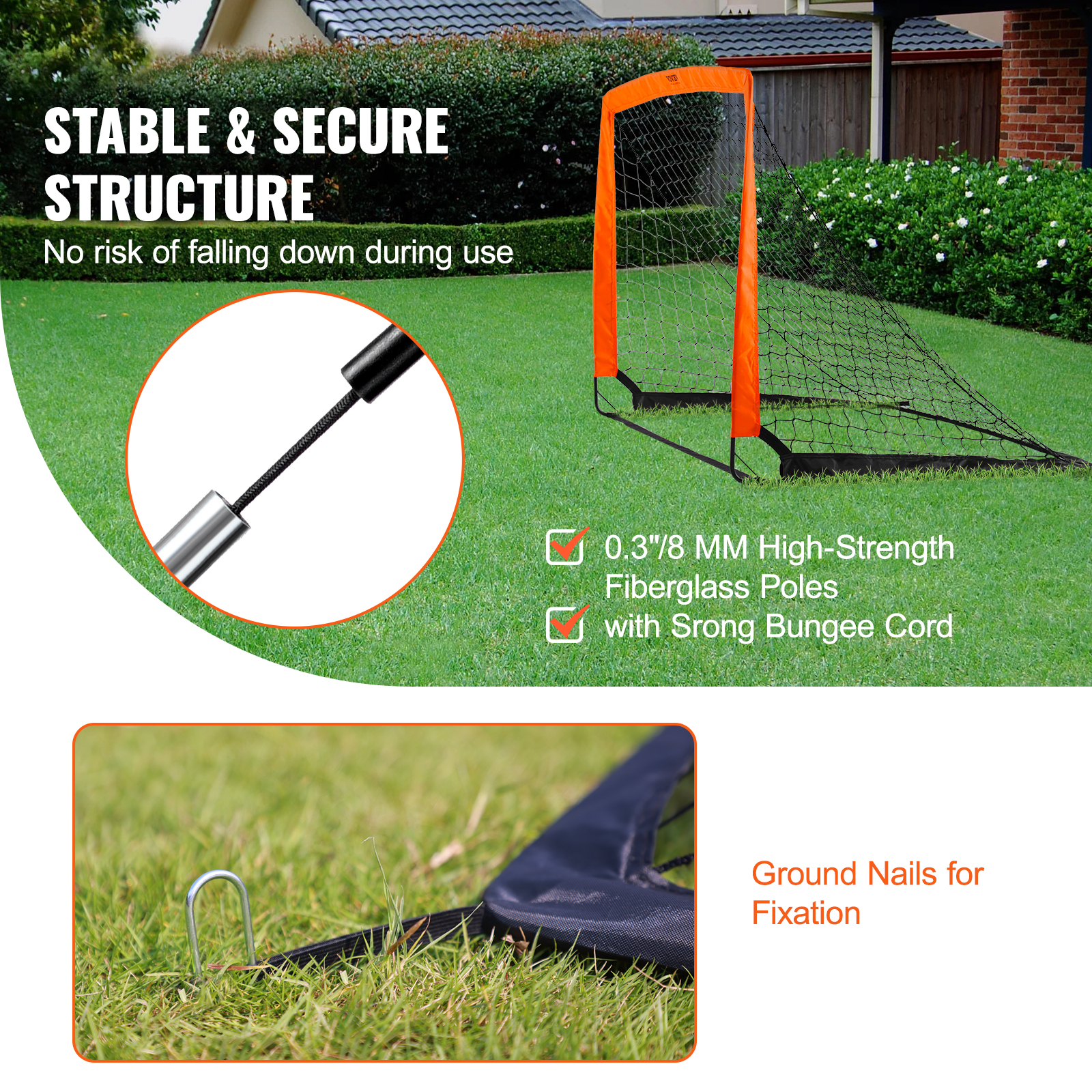 4x3/6.5x3.25/12.4x6.4/12x6 ft Portable Soccer Goal Pop Up Kids 2/1 Pack ...