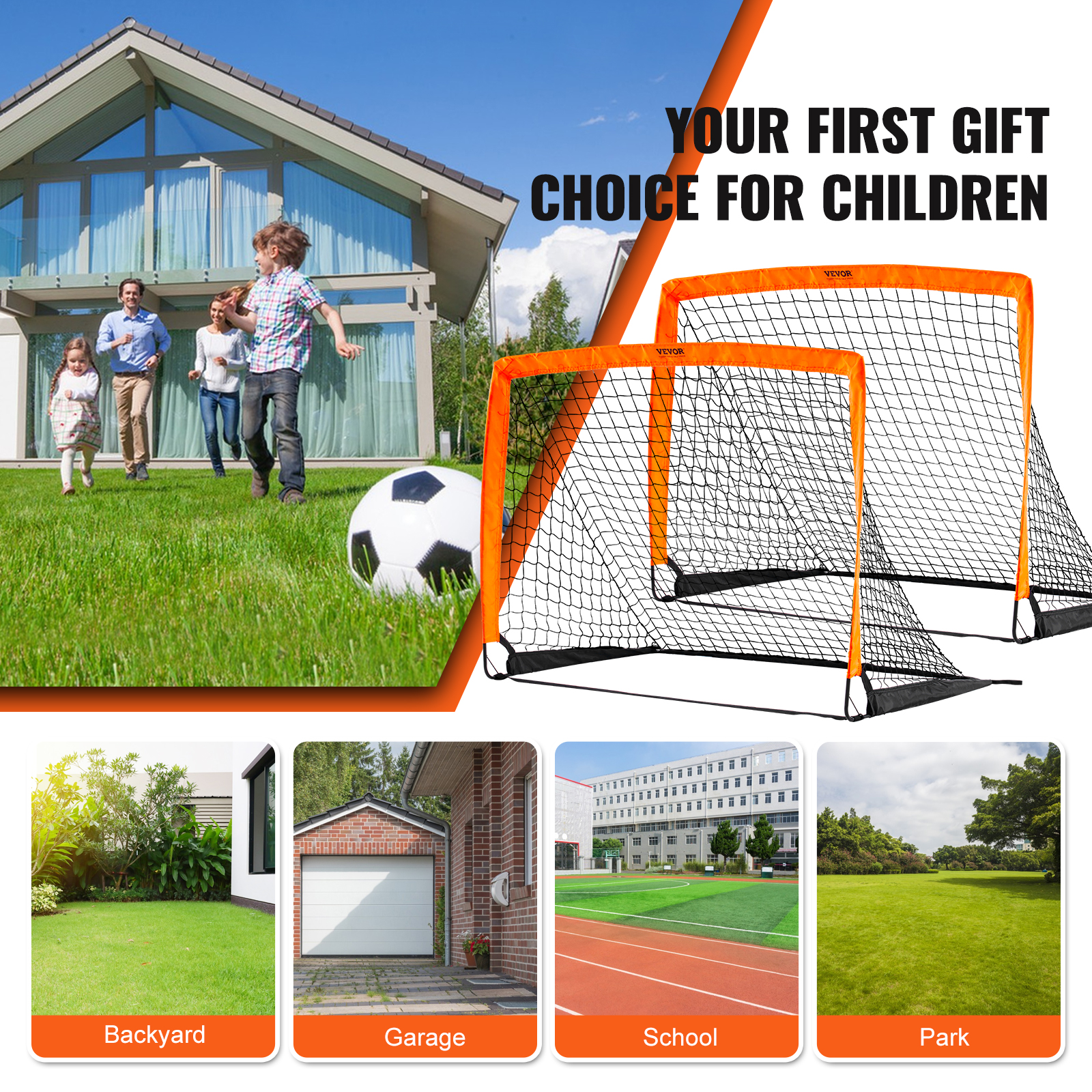 4x3/6.5x3.25/12.4x6.4/12x6 ft Portable Soccer Goal Pop Up Kids 2/1 Pack ...