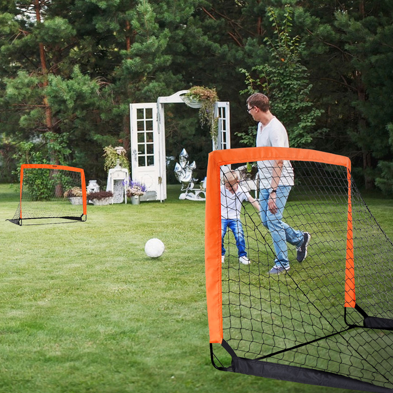 4x3/6.5x3.25/12.4x6.4/12x6 ft Portable Soccer Goal Pop Up Kids 2/1 Pack ...