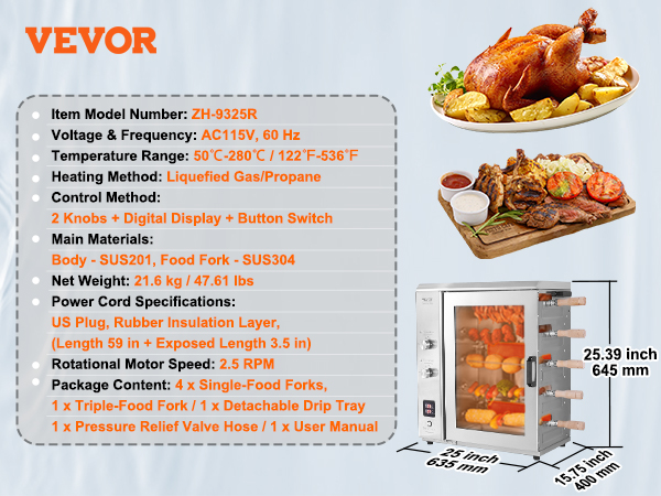 VEVOR Shawarma Grill Machine, 5 Strings of Barbecue Capacity, Chicken ...