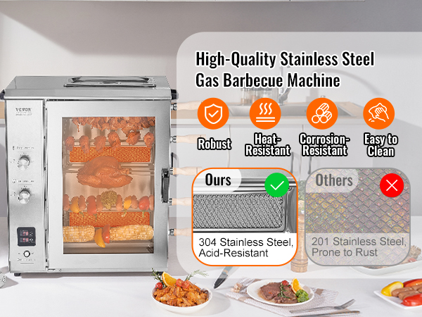 VEVOR Shawarma Grill Machine, 5 Strings of Barbecue Capacity, Chicken ...