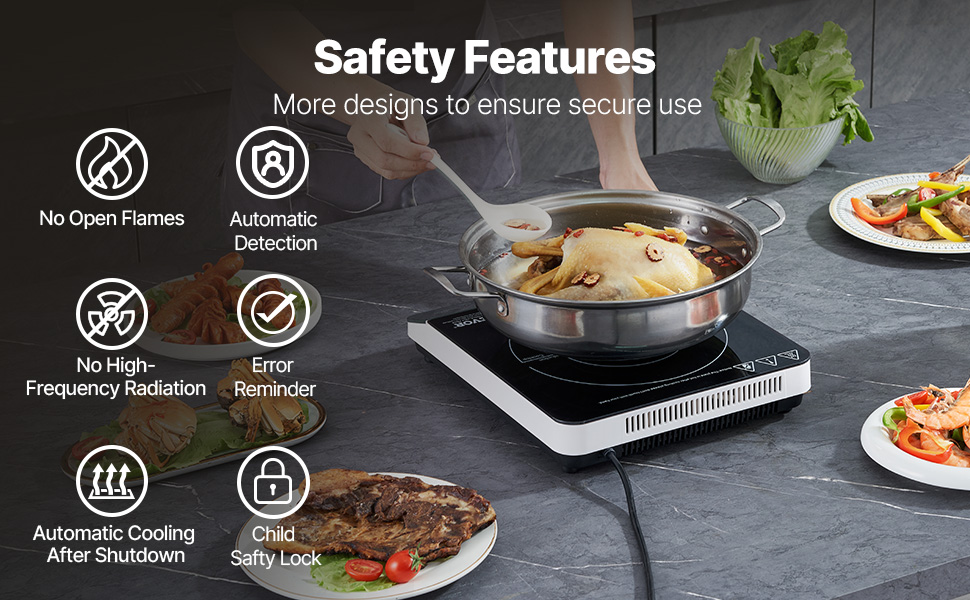 VEVOR Plaque à Induction Portable Table de Cuisson Électrique Posable ...