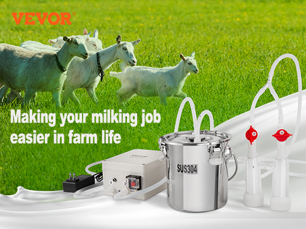 VEVOR Melkmaschine 3-L-Eimer aus 304-Edelstahl, tragbarer, automatisch ...