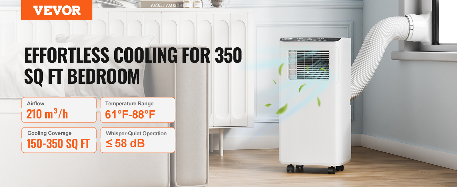 VEVOR 8,000 BTU Portable Air Conditioners with Remote Control Cool to ...