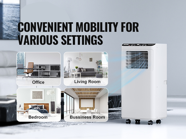 VEVOR 8,000 BTU Portable Air Conditioners with Remote Control Cool to ...