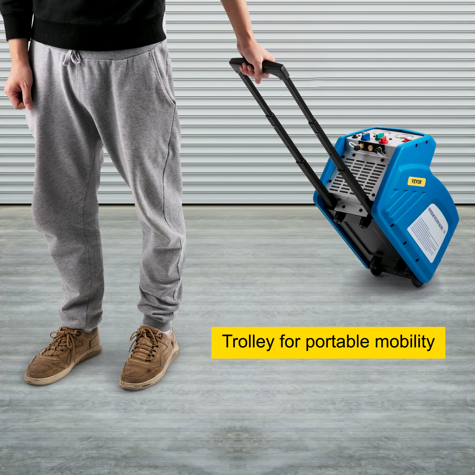 VEVOR Refrigerant Recovery Machine, 1 HP, Dual Cylinders, 115V 60 Hz ...