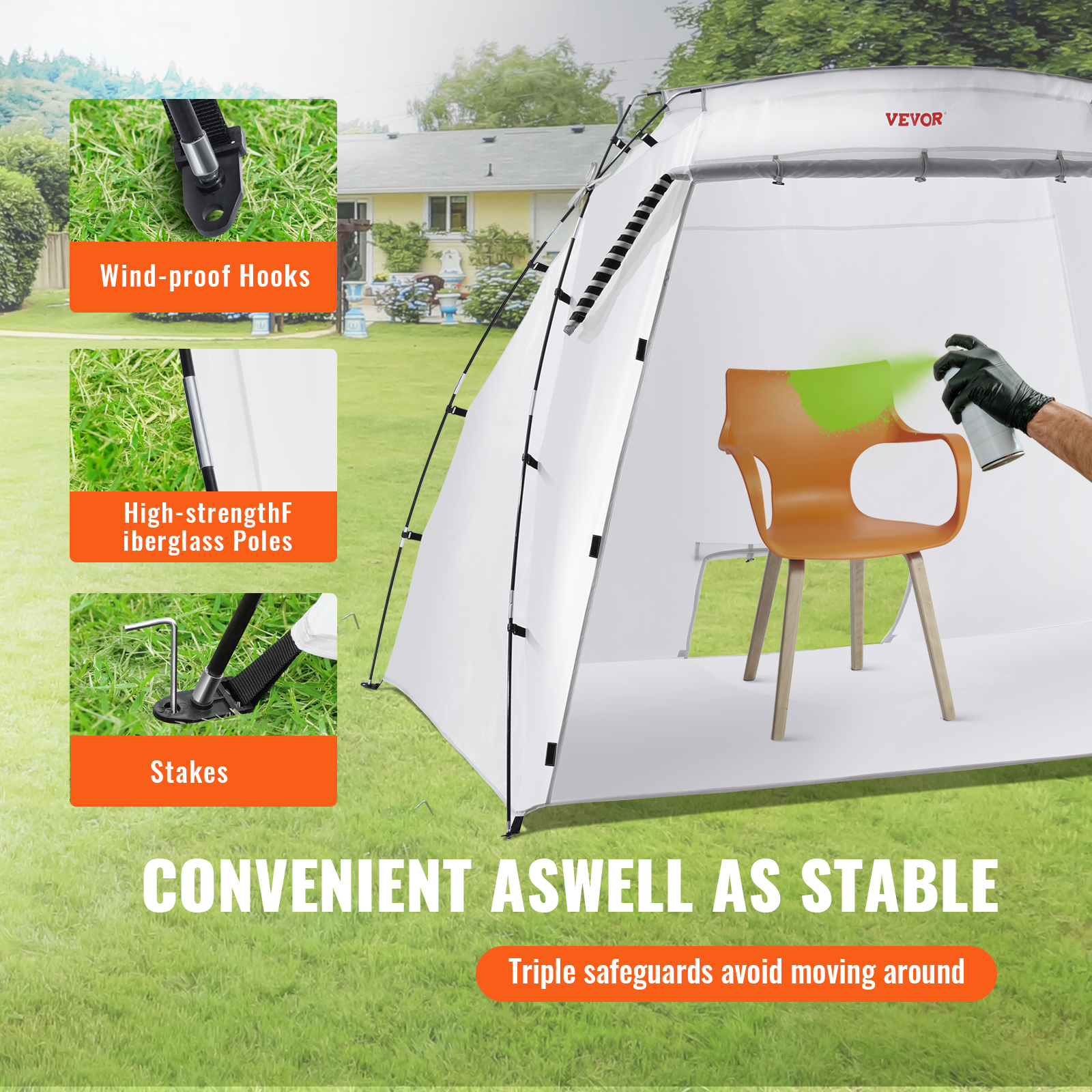 Spray Paint Shelter Spray Paint Tent 7.5x5.2x5.2ft/10x7x6ft Portable ...