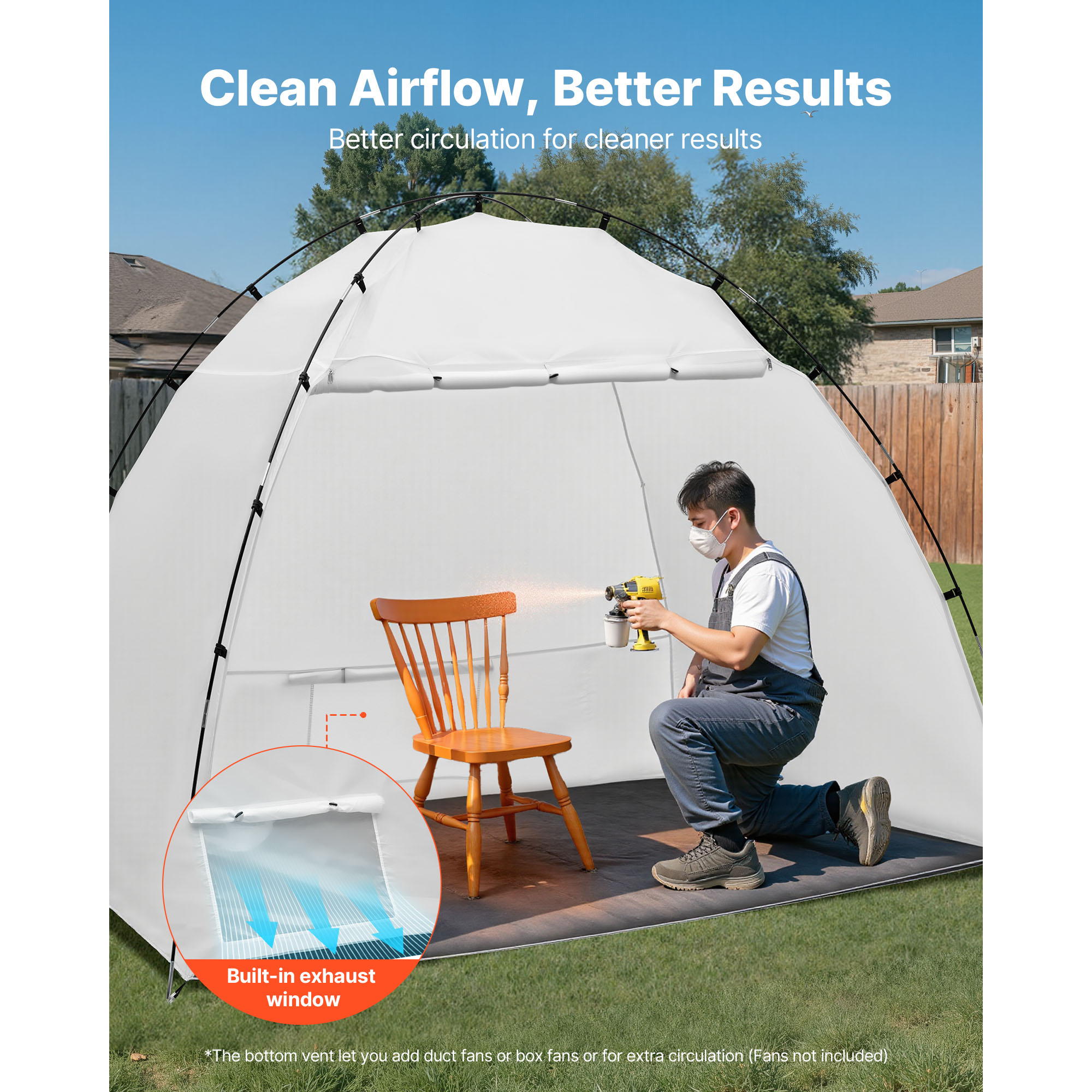 Mophorn Portable Paint Booth Tent, 91.7 x 67.7 x 74.8 inch Spray ...