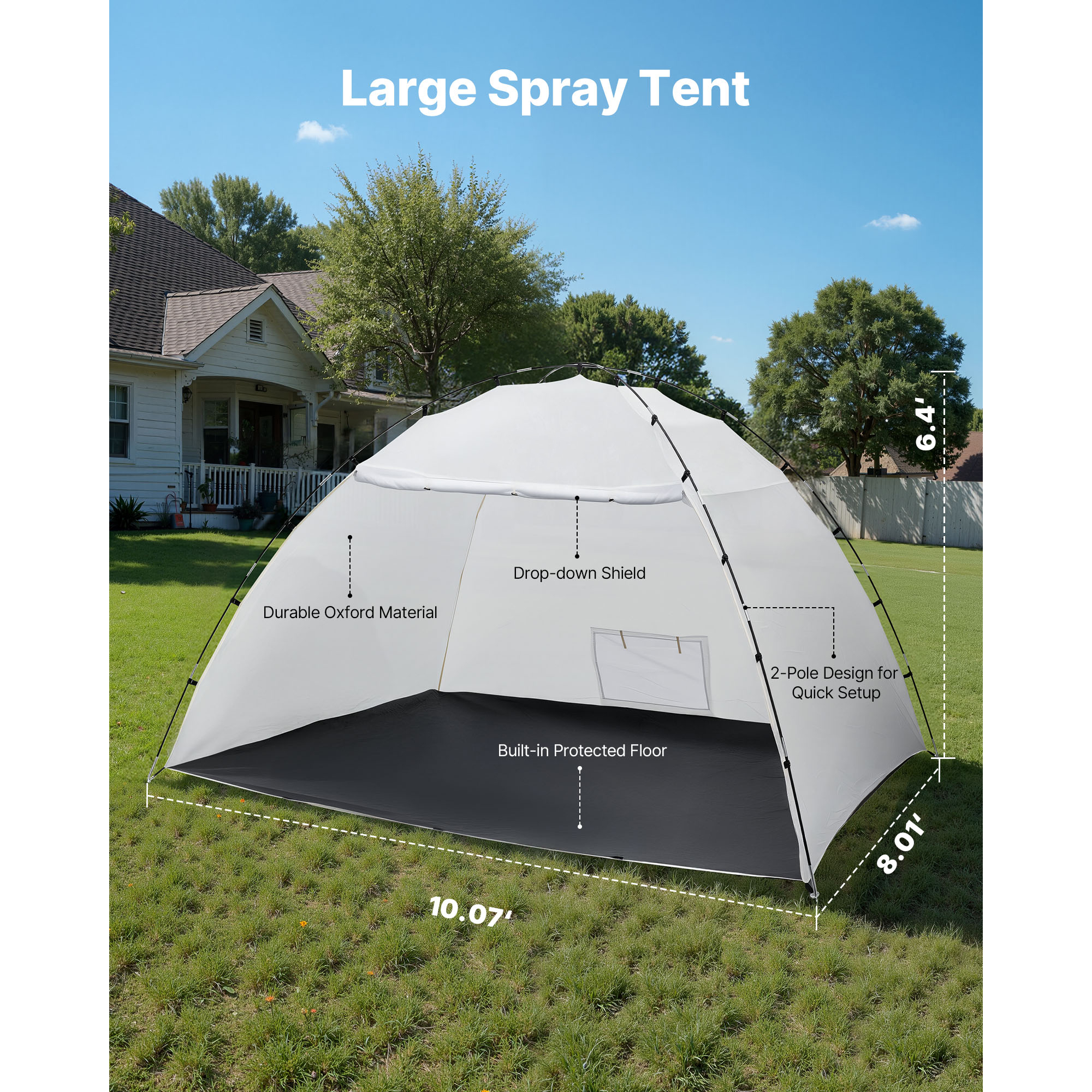 Mophorn Portable Paint Booth Tent, 115.35 x 90.55 x 74 inch Spray ...