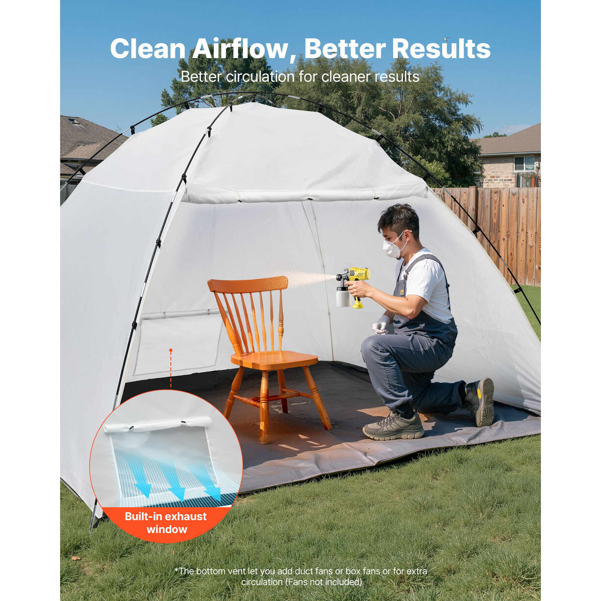 Mophorn Portable Paint Booth Tent, 115.35 x 90.55 x 74 inch Spray ...
