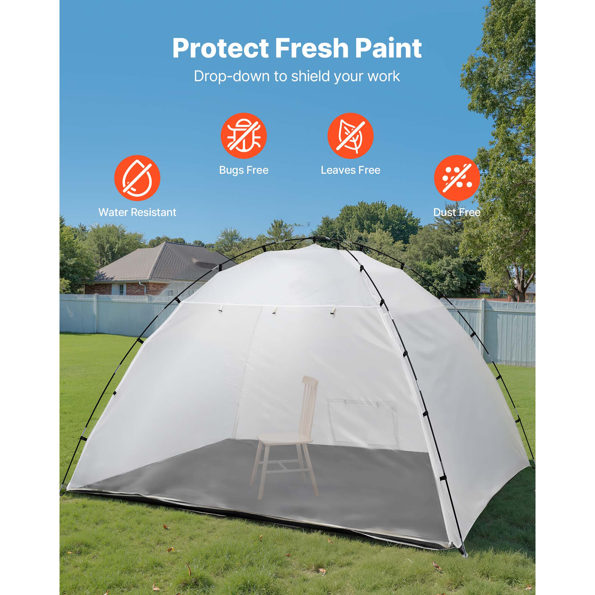 Mophorn Portable Paint Booth Tent, 115.35 x 90.55 x 74 inch Spray ...