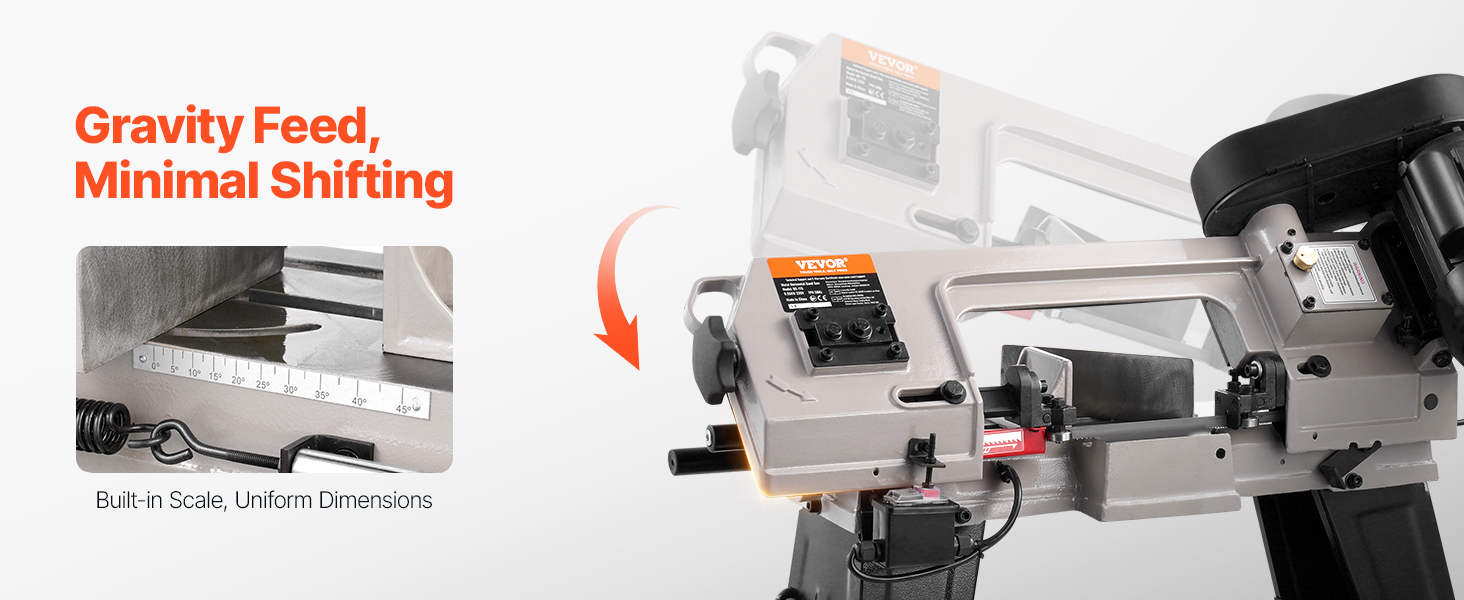 Metal Horizontal Band Saw 4 in x 6 in 550W Motor Variable Speed Bandsaw ...