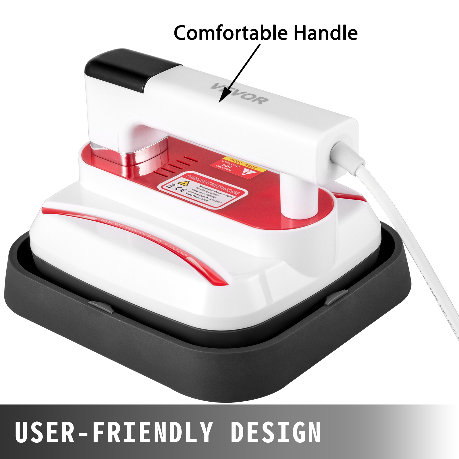 VEVOR Portable Heat Press 7x8 Inch Easy Press with Complete Tool ...