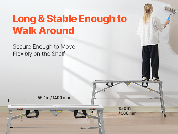 VEVOR Work Platform Adjustable Height Portable Scaffolding Platform 800 ...