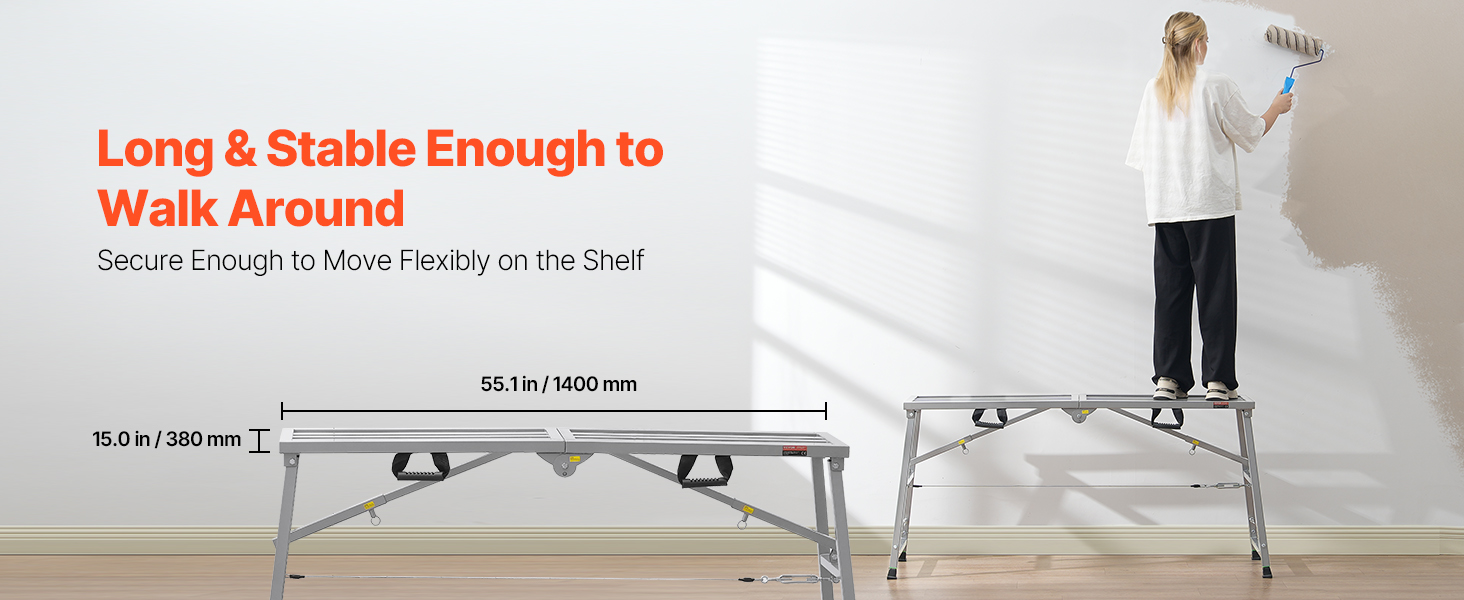 VEVOR Work Platform Adjustable Height Portable Scaffolding Platform 800 ...