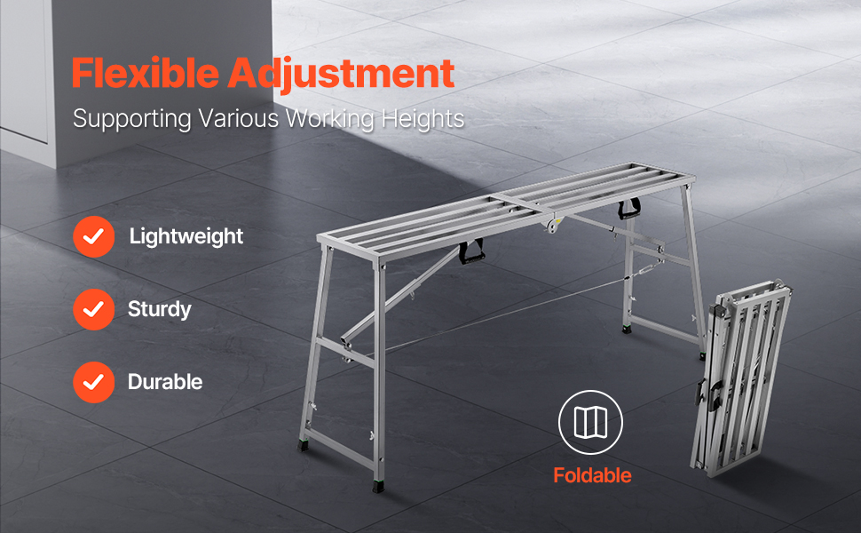 Work Platform Adjustable Height Portable Scaffolding Platform 880 lb ...