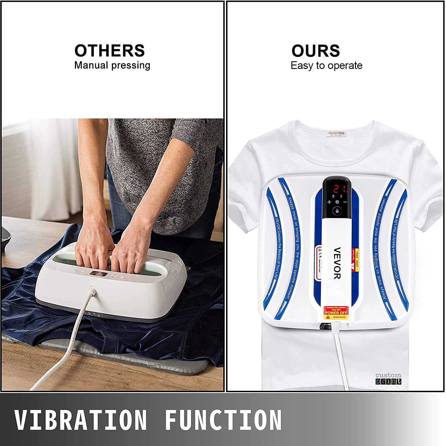 VEVOR Heat Press 10 x 10 Inch Easy Press 800W Portable Easy Mini Press ...