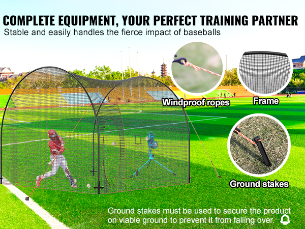 VEVOR Baseball Batting Cage, Softball and Baseball Batting Cage Net and ...