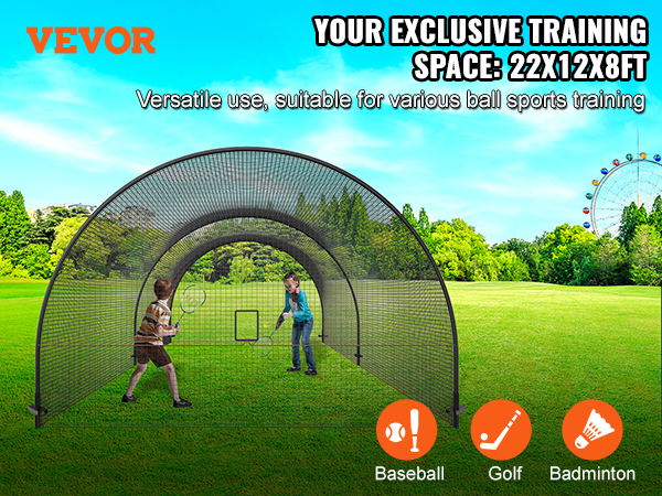 VEVOR Baseball Batting Cage, Softball and Baseball Batting Cage Net and ...