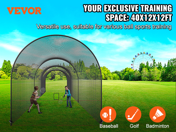 VEVOR Baseball Batting Cage, Softball and Baseball Batting Cage Net and ...