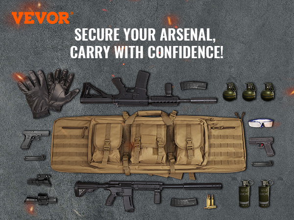 VEVOR Tactical Range Bag, 36 inch Tactical Double Firearm Bag, Soft ...