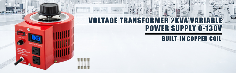 Variac Variable Transformer 2KVA LCD 0-130V AC Voltage Built-In Copper Coil 110V | VEVOR CA