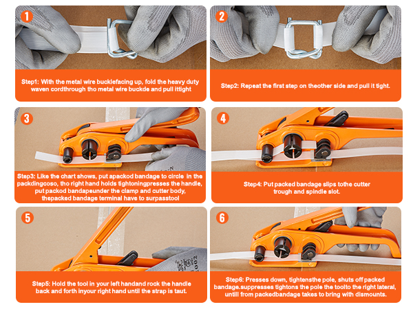VEVOR Banding Strapping Kit with Strapping Tensioner Tool, 328 ft Length Woven Strapping Cord ...