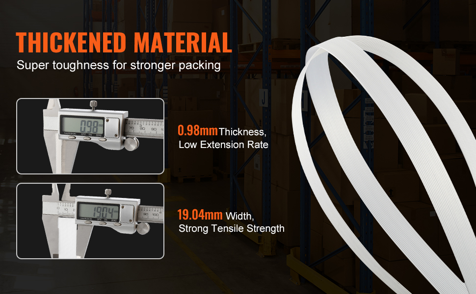 VEVOR Packaging Woven Strapping Roll 19 mm x 0.9 mm x 500 m Banding ...