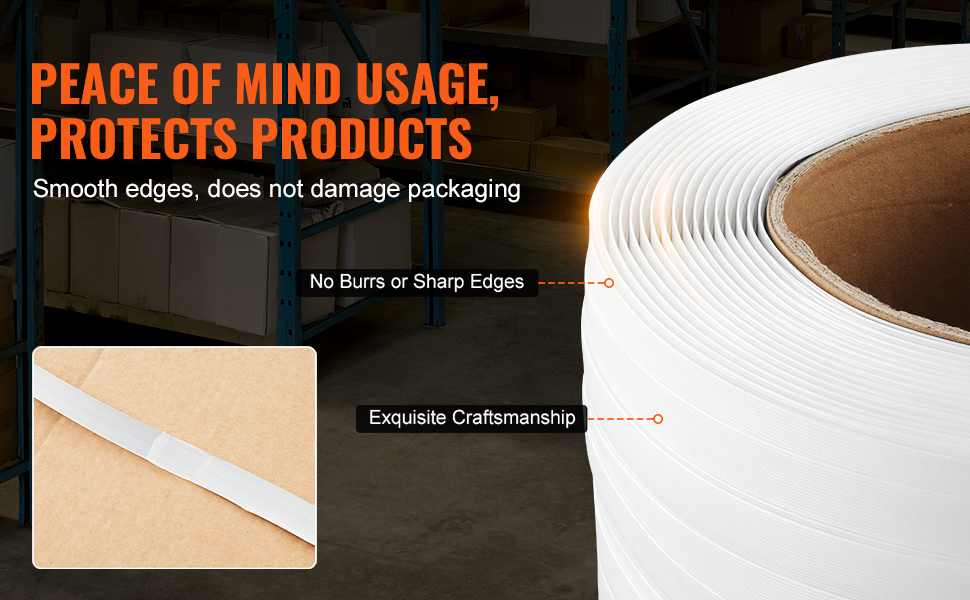 VEVOR Packaging Woven Strapping Roll 3/4" x 0.03" x 1640' Banding Strap ...