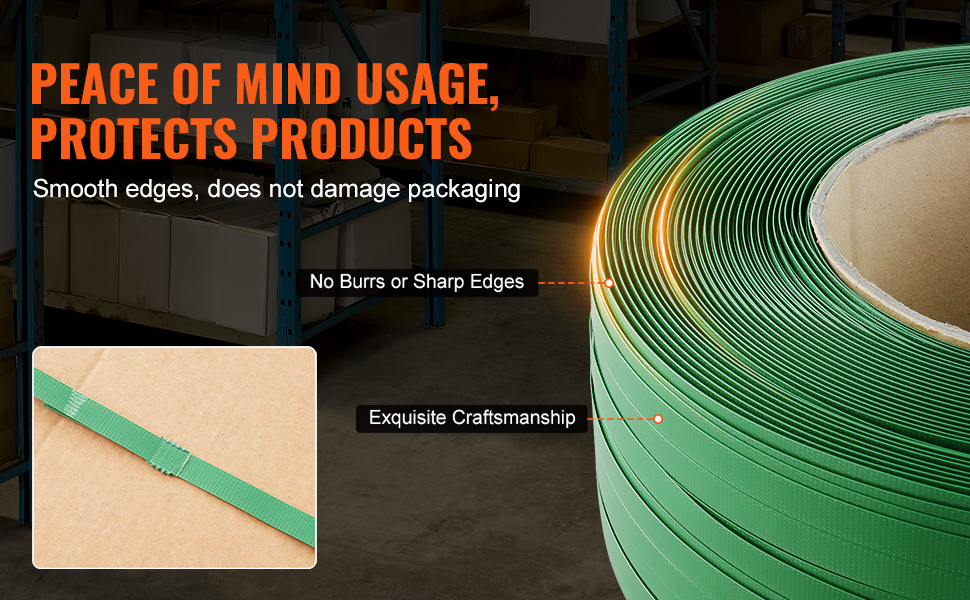 VEVOR Packaging Polyester PET Strapping Roll 0.63" x 0.03" x 4000 ...