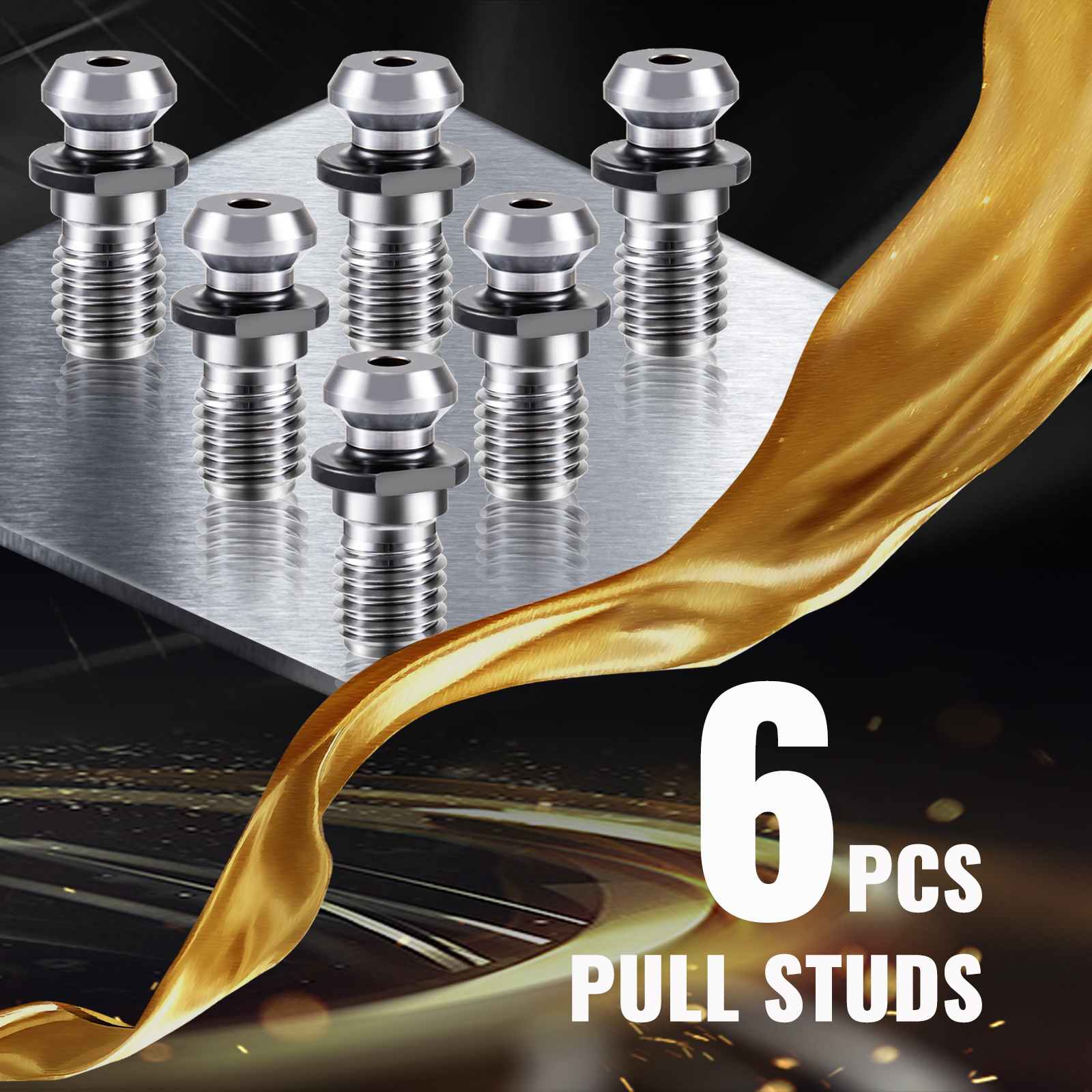 VEVOR Pull Stud, 6pcs CAT40 Rigid Retention Knobs 45 Degree Knob,1.63 ...